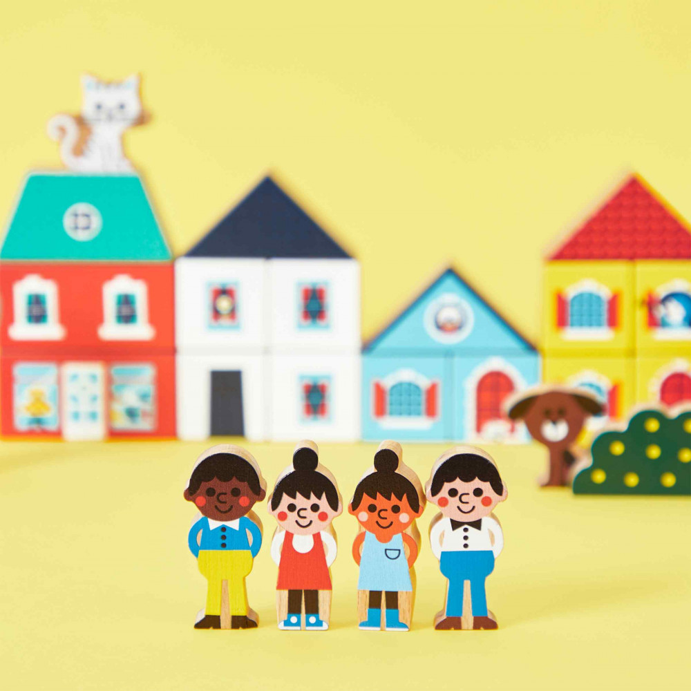 Set of 36 wooden blocks City - Cross Roads : Construction Games Janod ...