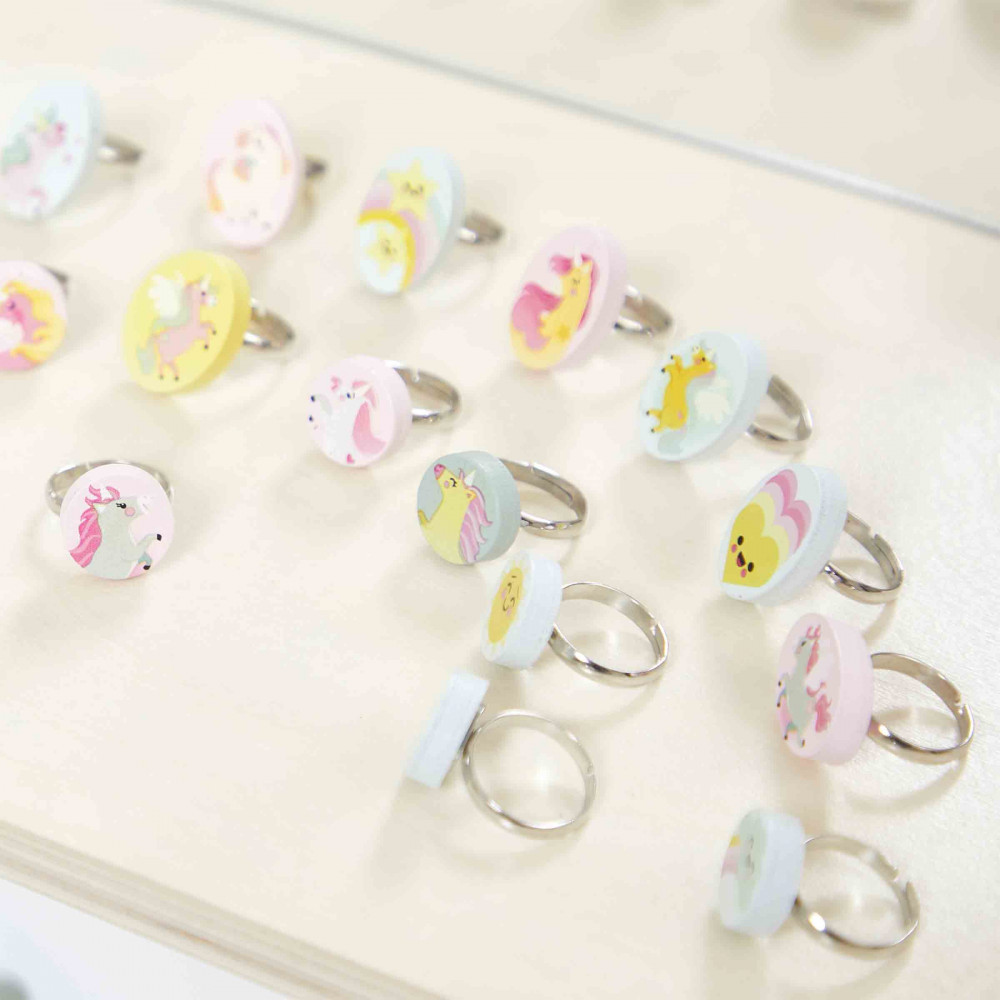 Set of 20 Unicorn Rings : Cosmetics Janod - J08881