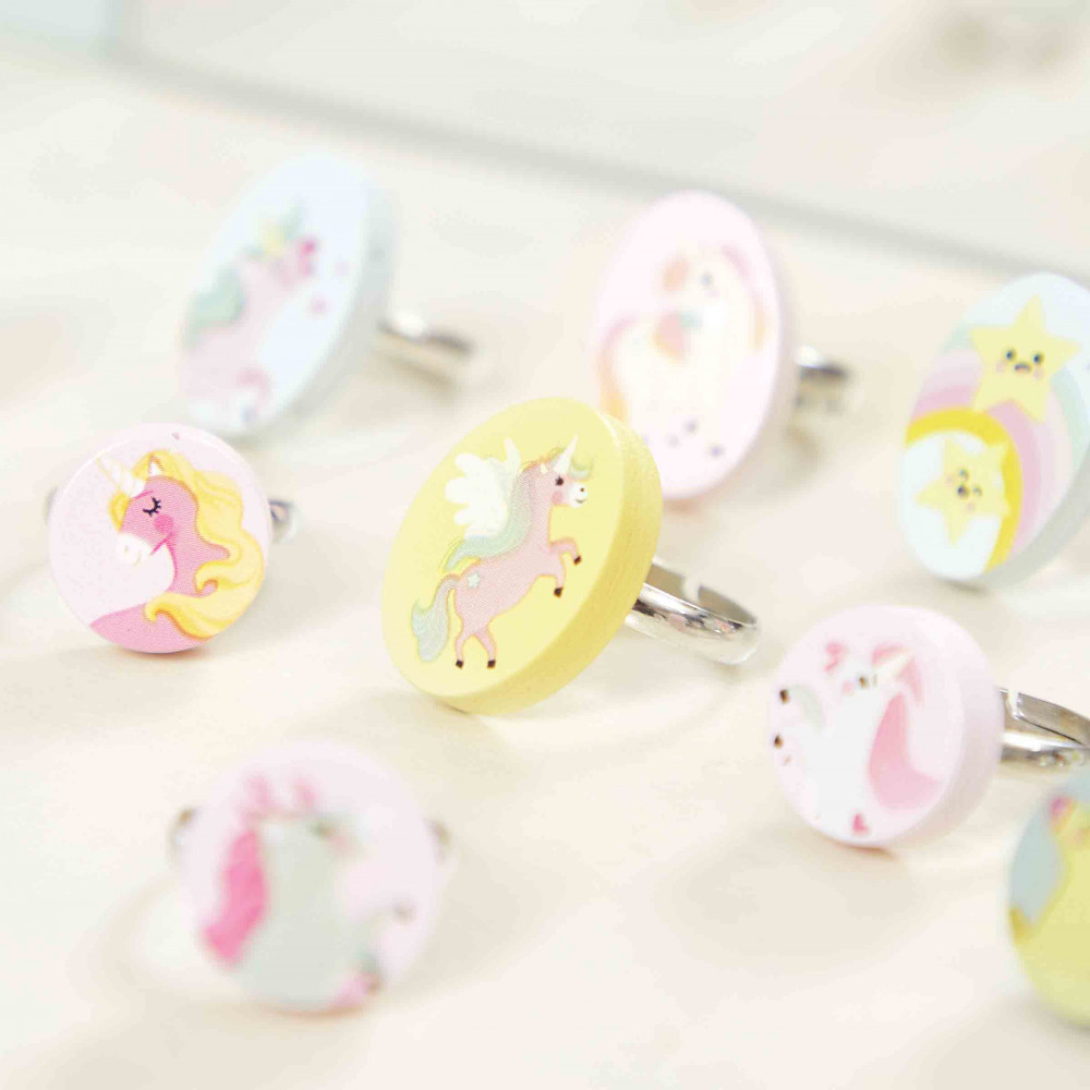 Set of 20 Unicorn Rings : Cosmetics Janod - J08881