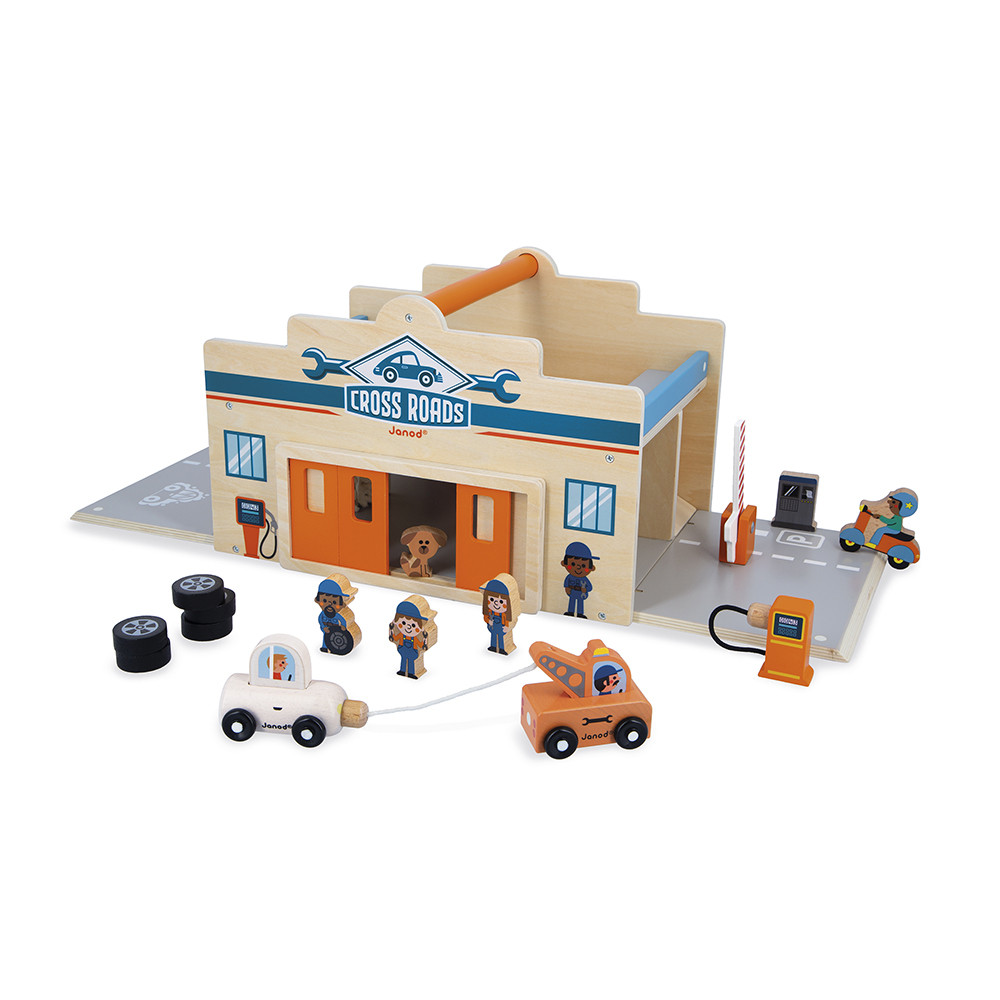 Wooden Garage - Cross Roads : Vehicles, garages and cars Janod - J05918