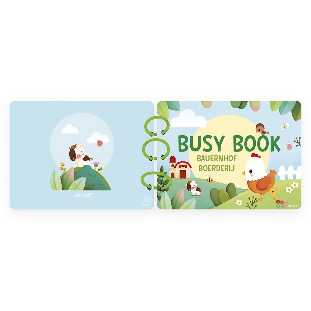 Busy-book Cardboard Farm (German/Dutch) : Educational games Janod - J03338