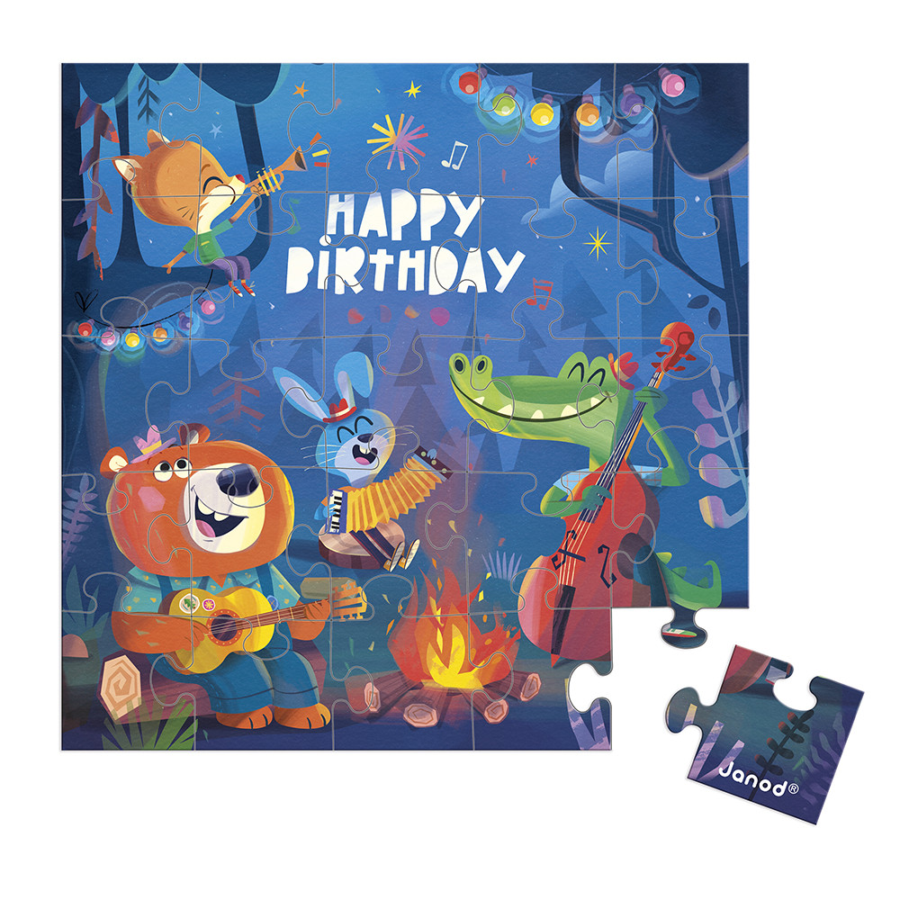 Forest Puzzle Birthday Card : Puzzle Cards Janod - J02396