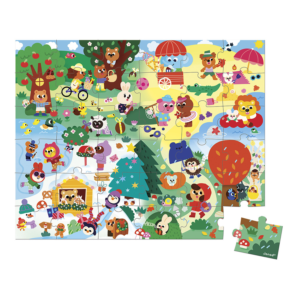 36-piece cardboard puzzle: The Four Seasons : 20 to 49 piece puzzles ...
