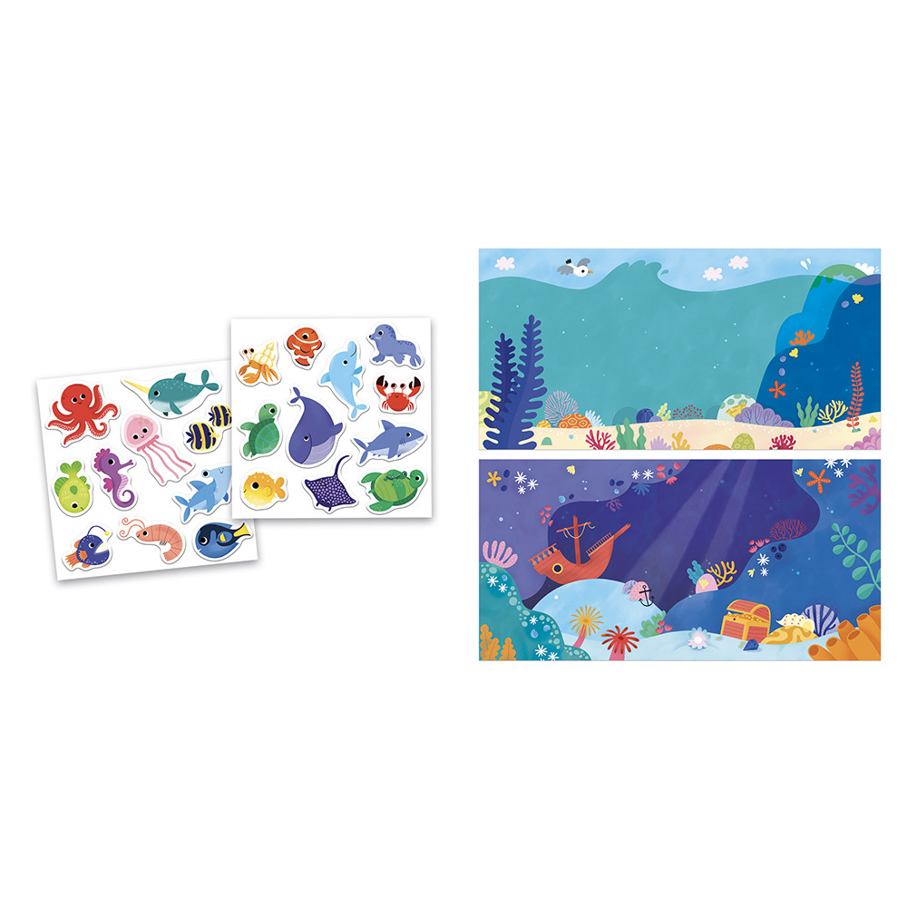 Creative Set of Thick Repositionable Stickers - The Sea - 18 months ...