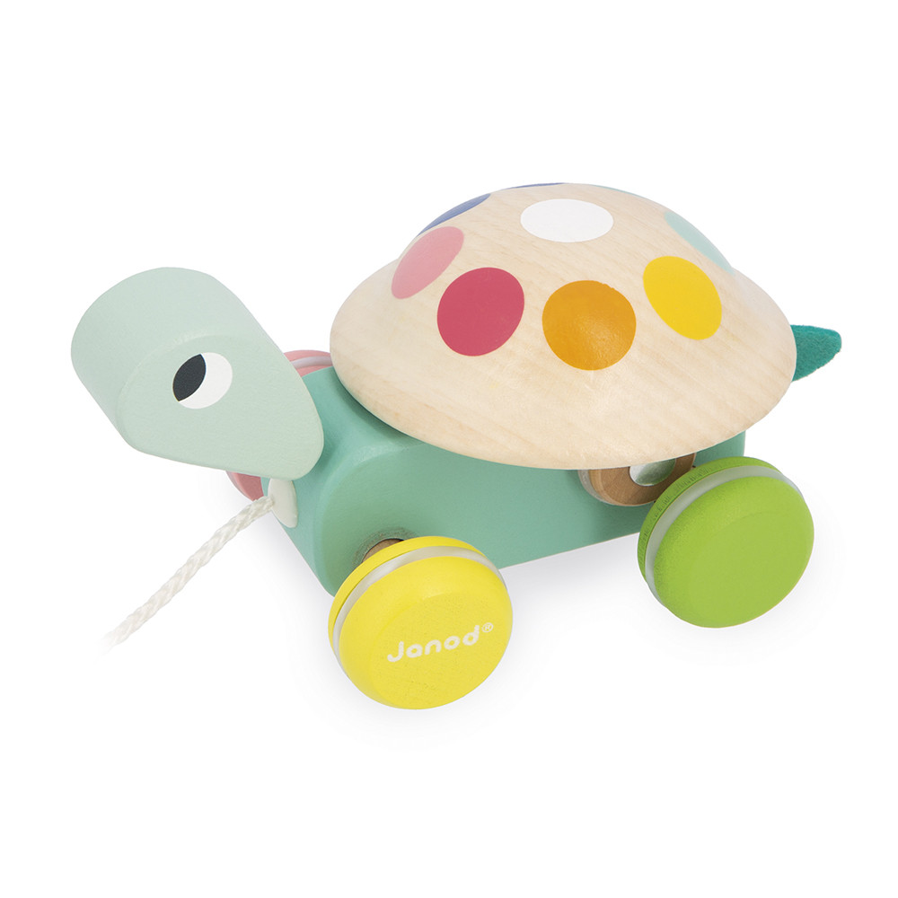Zigolos Pull Along Turtle (wood) : Push & Pull toys Janod - J08236
