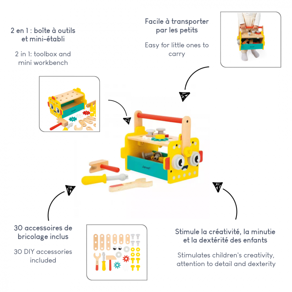 Brico'Kids Robot Toolbox : Workbenches & tool kits Janod - J06455