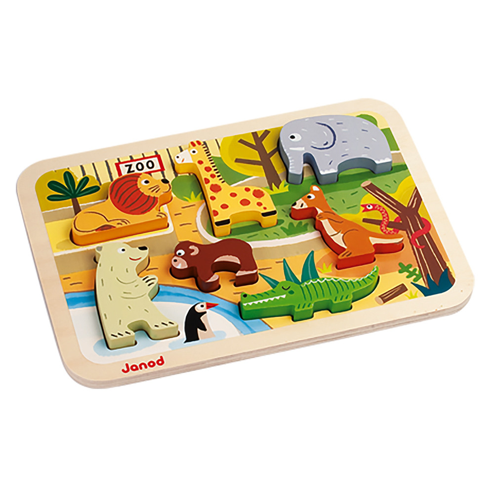 Chunky Puzzle Zoo 7 pezzi (legno) : Puzzle in legno prima infanzia ...