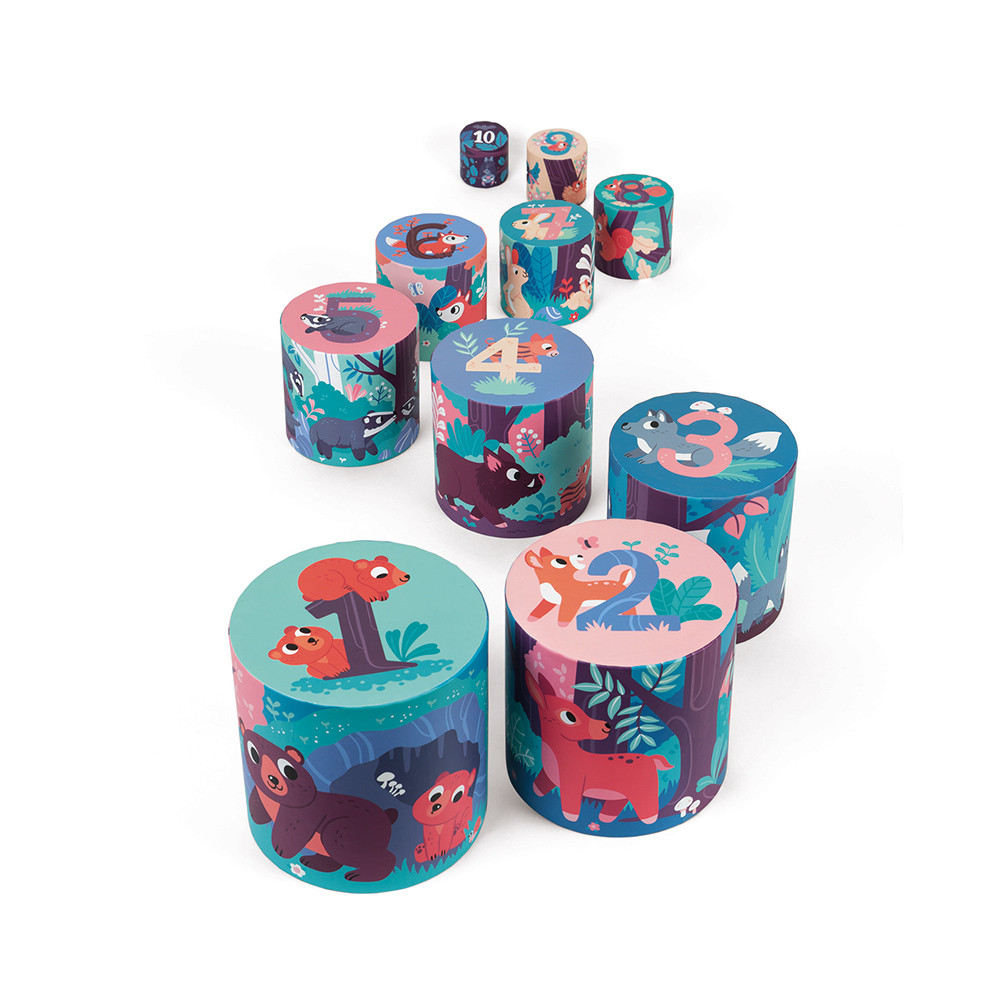 Forest Animal Round Stacking Pyramid : Blocks & Pyramids Janod - J02670