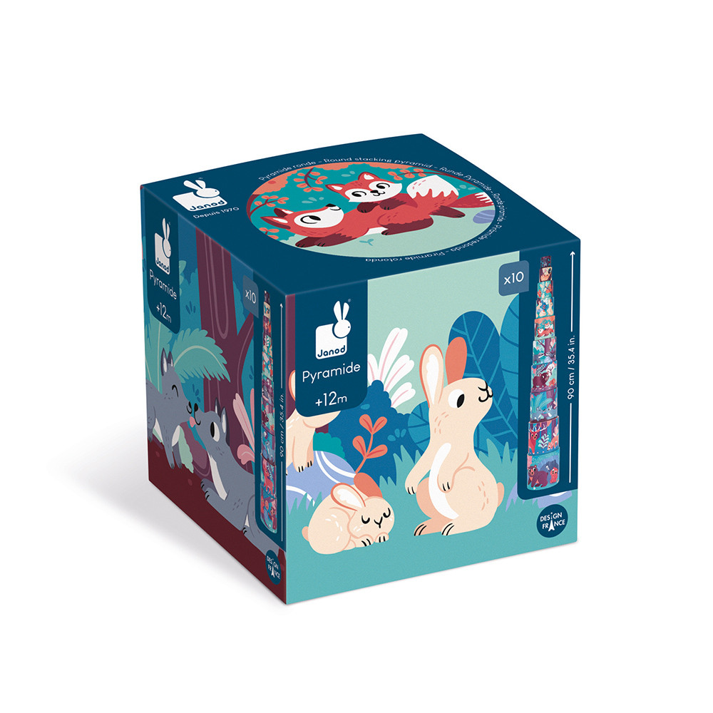 Forest Animal Round Stacking Pyramid : Blocks & Pyramids Janod - J02670