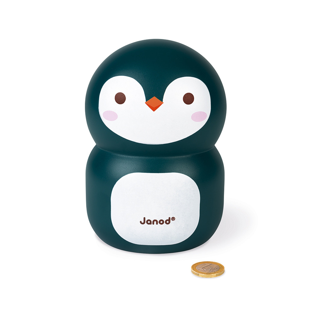 Penguin Moneybox : Wooden piggy banks Janod - J04650