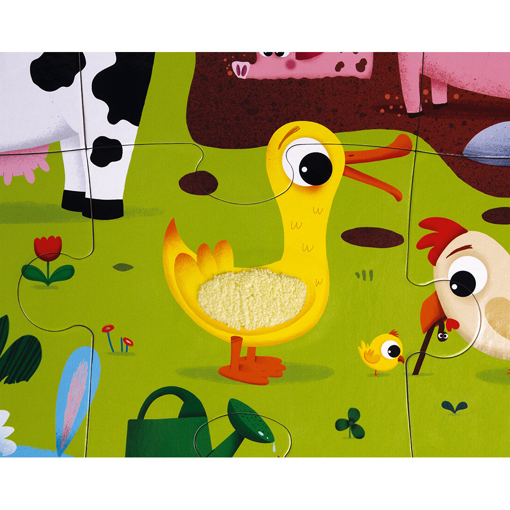 Tactile Puzzle Farm Animals 20 pieces : 20 to 49 piece puzzles Janod ...