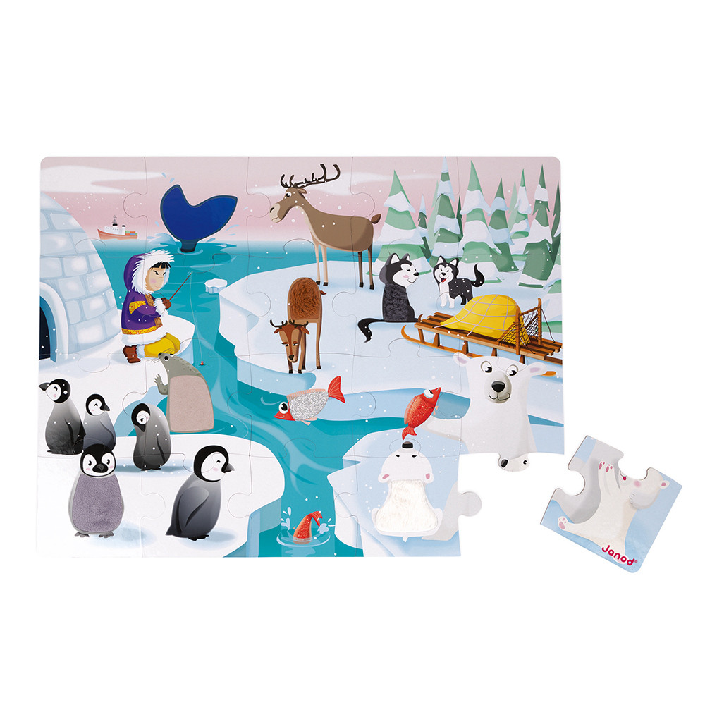 Haptik-Puzzle Im Eis 20 Teile : 20- bis 49-teilige Puzzles Janod ...