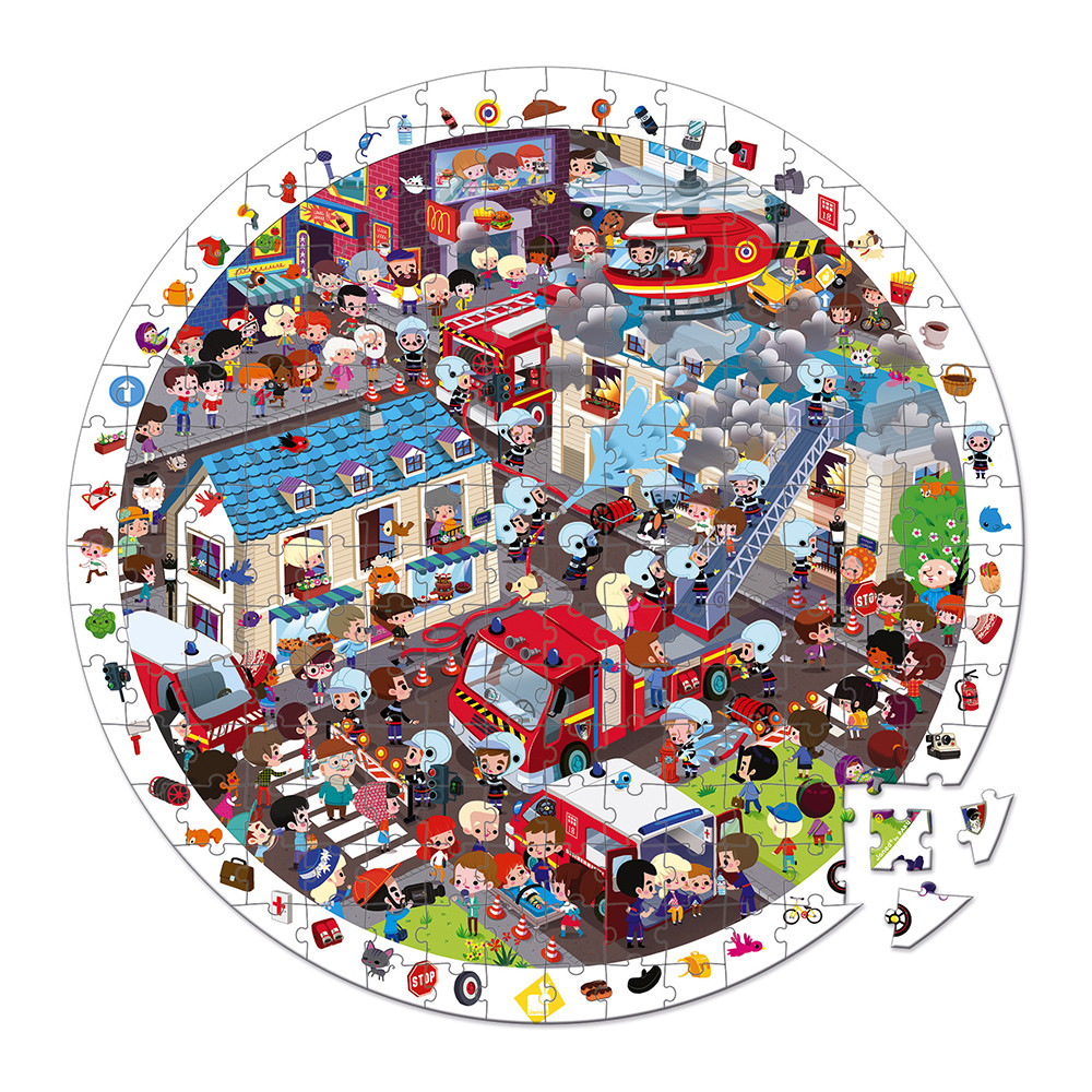 Round Observation Puzzle Firemen 208 pieces : 150 to 499 piece puzzles ...