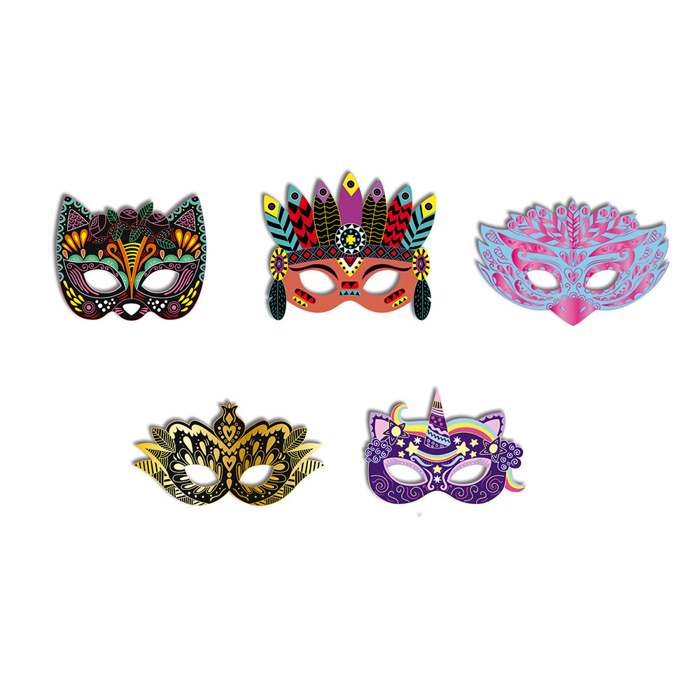Scratch Art Party Masks : Scratch Art Janod - J07890