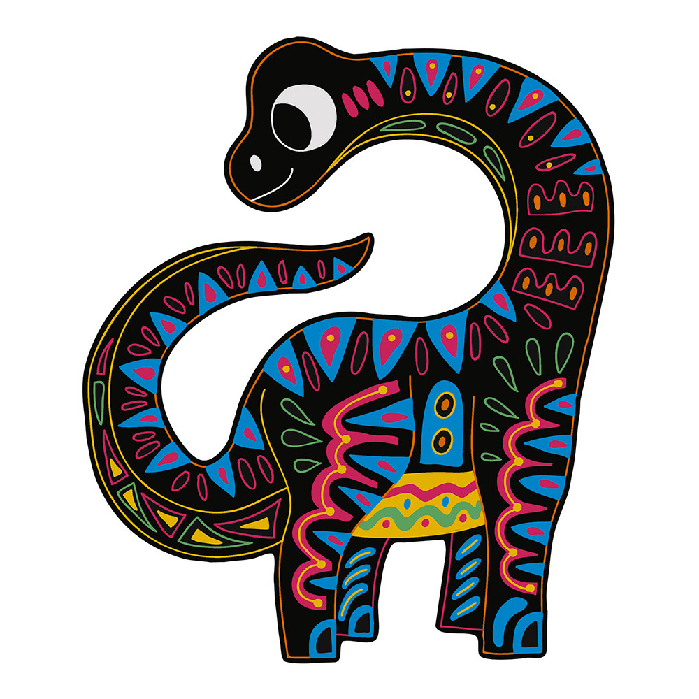 Scratch Art Dinosaur Cut Outs : Scratch Art Janod - J07889