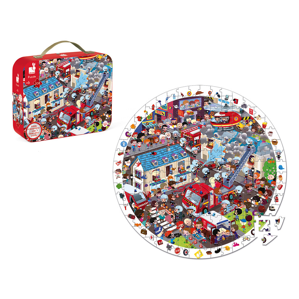 Round Observation Puzzle Firemen 208 pieces : 150 to 499 piece puzzles ...