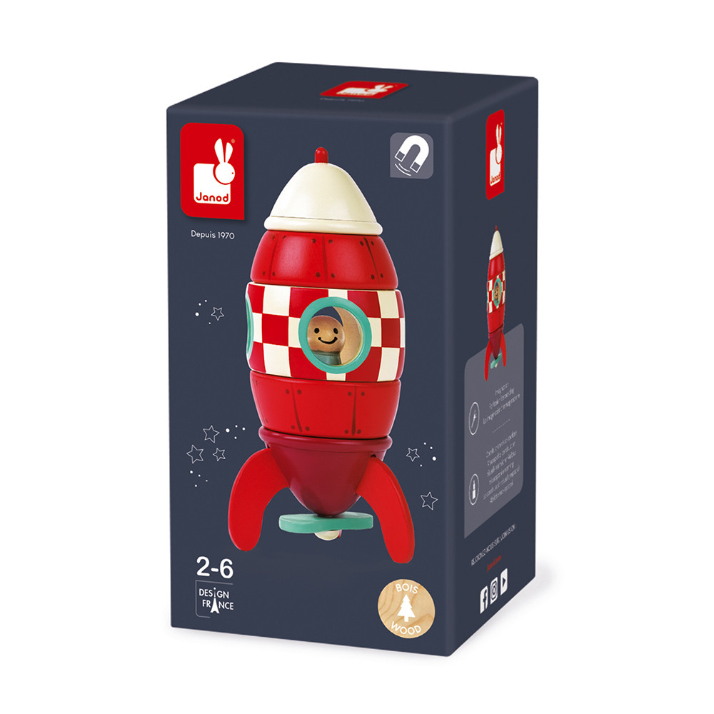 Small Magnetic Rocket (wood) : Trains & Vehicles Janod - J05207