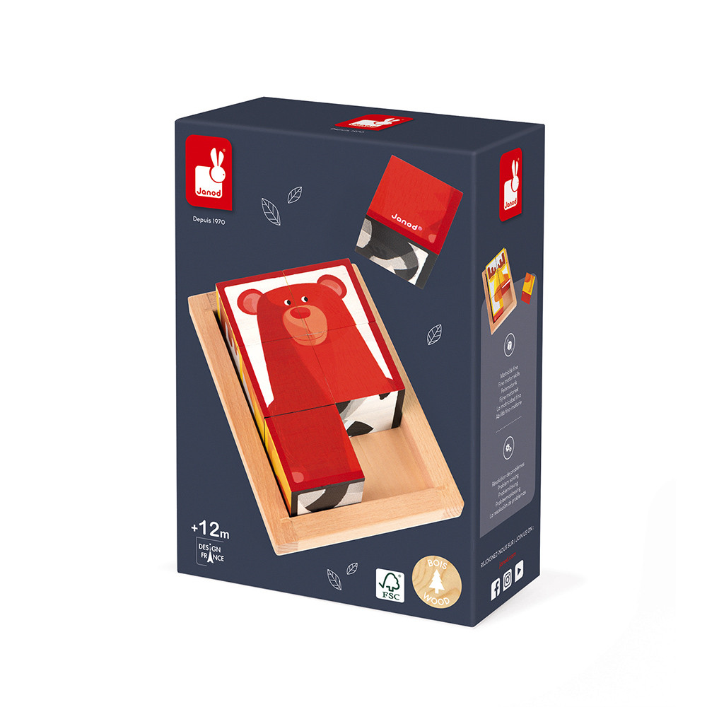 6 Forest Blocks Box (wood) : Blocks & Pyramids Janod - J08200