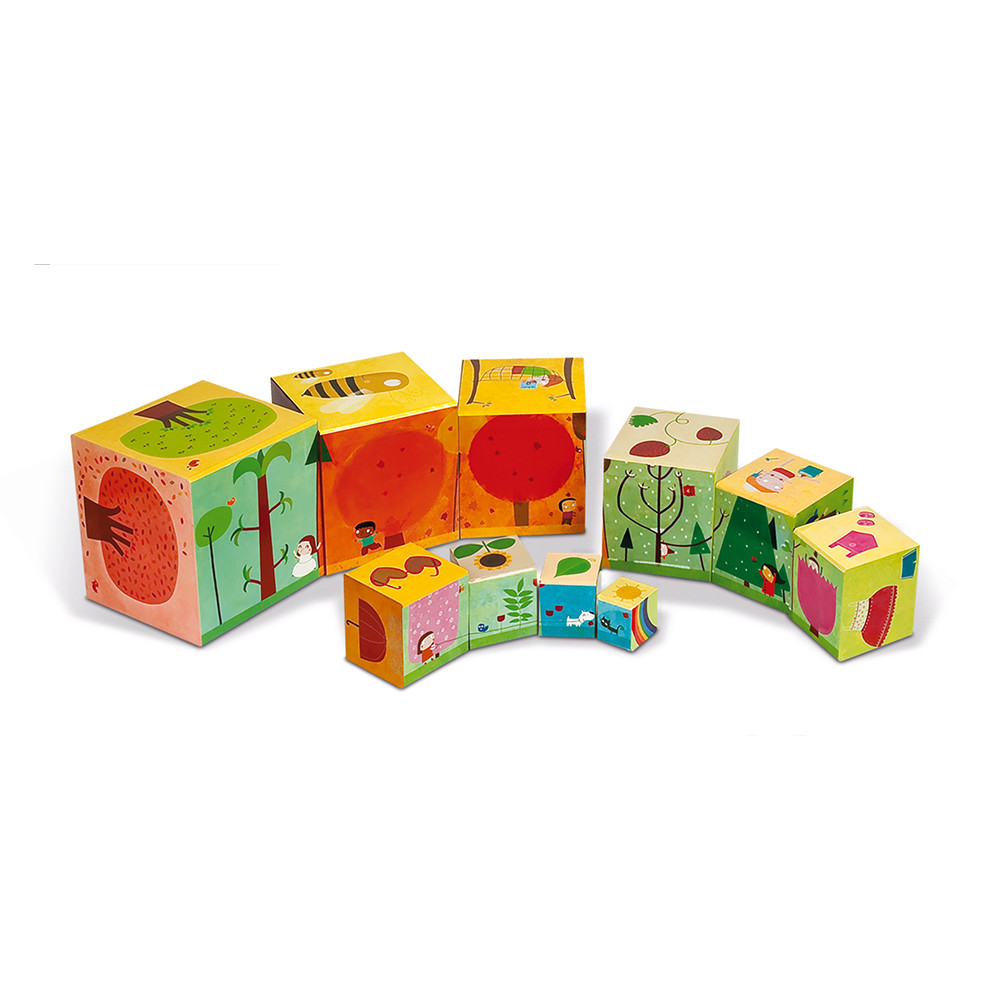4 Seasons Square Stacking Pyramid : Blocks & Pyramids Janod - J02917