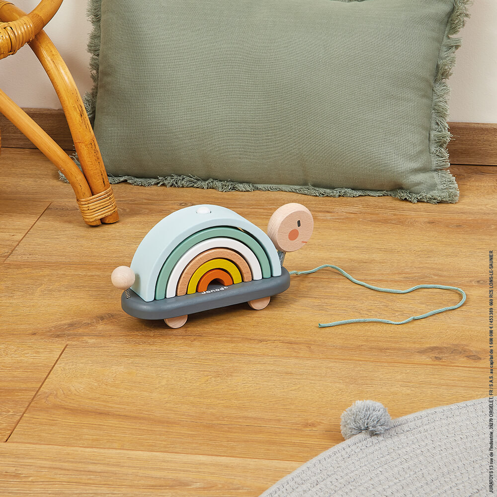 Sweet Cocoon Rainbow Turtle : Push & Pull toys Janod - J04405