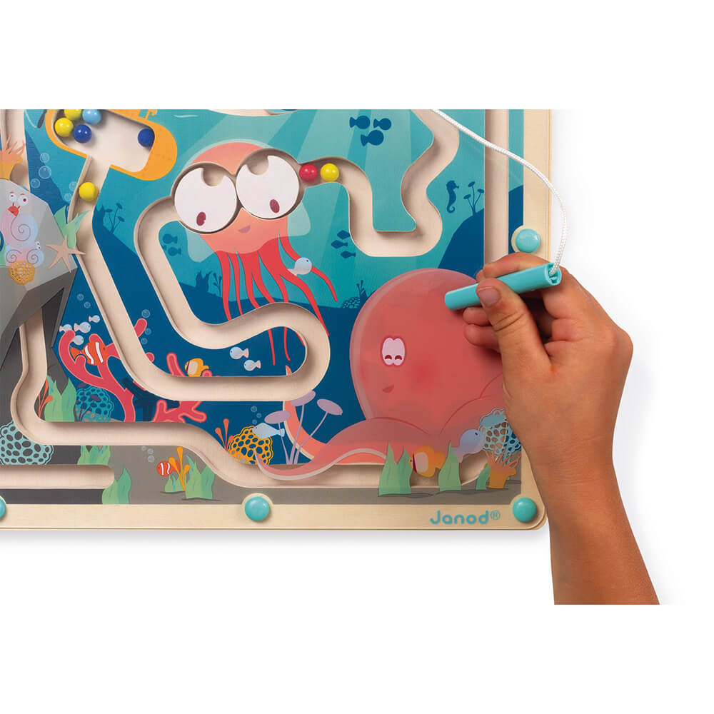 Wooden Magnetic Ocean Maze : Skill games Janod - J05312