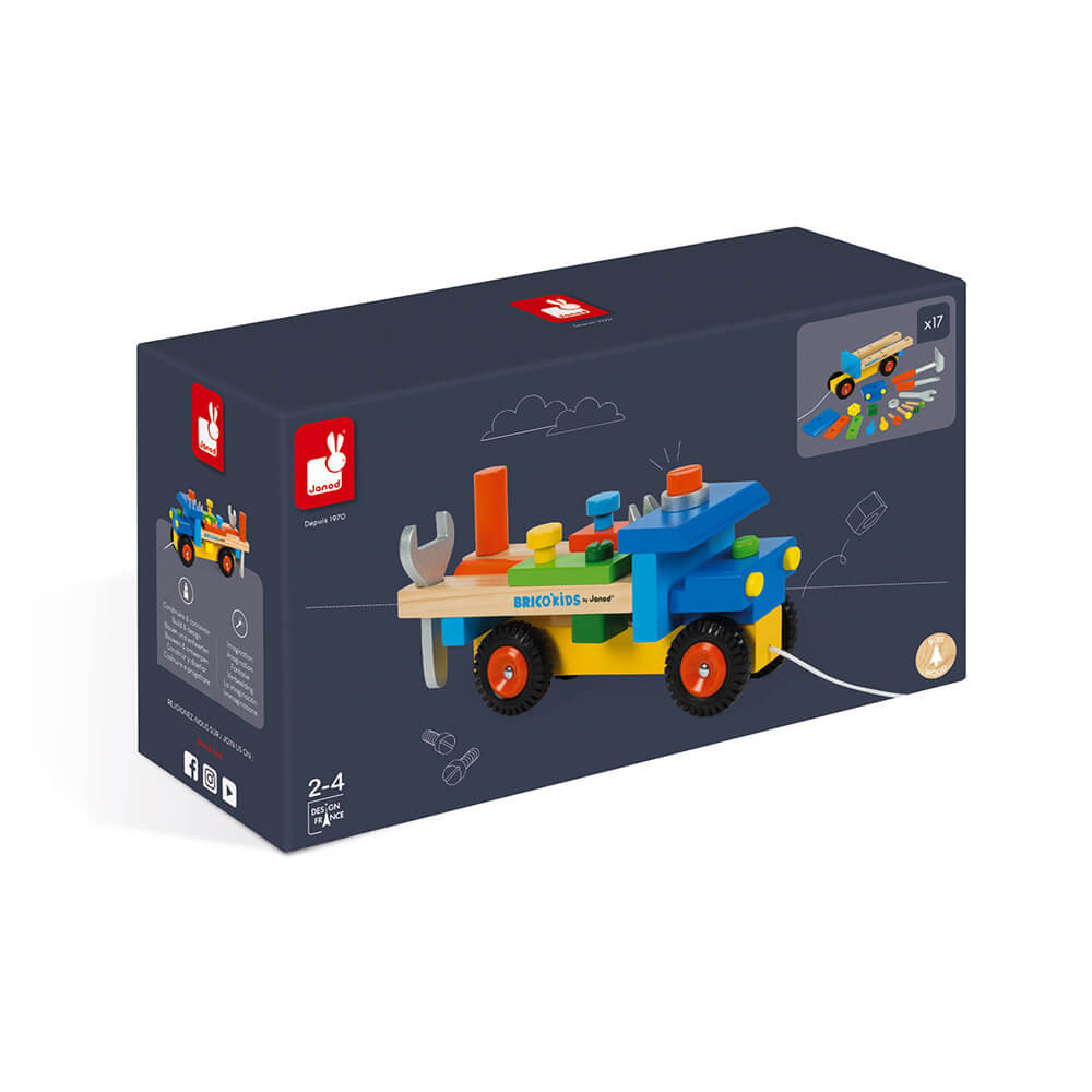 Brico'Kids Diy Truck (wood) : Workbenches & tool kits Janod - J05022