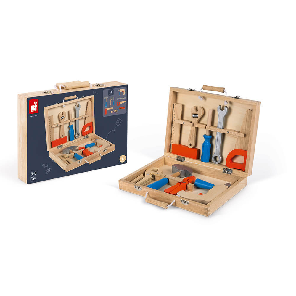 Brico'Kids Tool Box (wood) : Workbenches & tool kits Janod - J06481