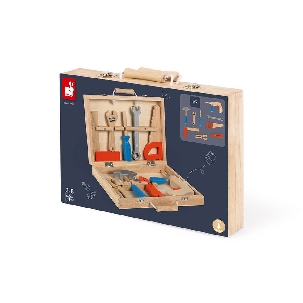 Brico'Kids Tool Box (wood) : Workbenches & tool kits Janod - J06481