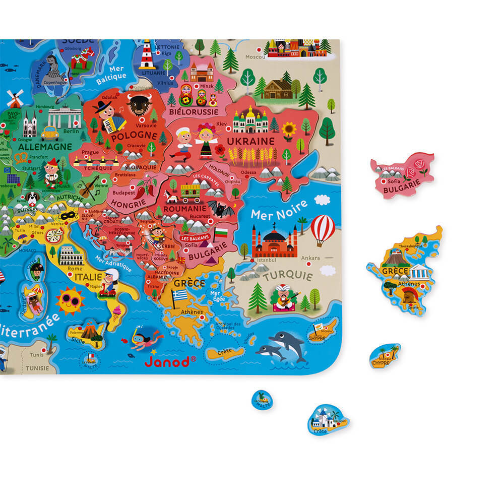 Magnetic European Map in French - In French Only : Educational magnetic ...