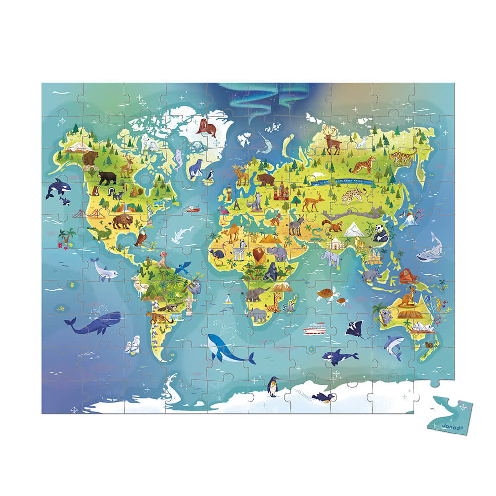 World Puzzle - 100 pieces : 50 to 149 piece puzzles Janod - J02607
